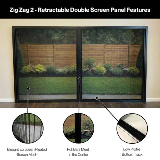 Zig Zag Double Retractable Screen for Large Openings | Genius®