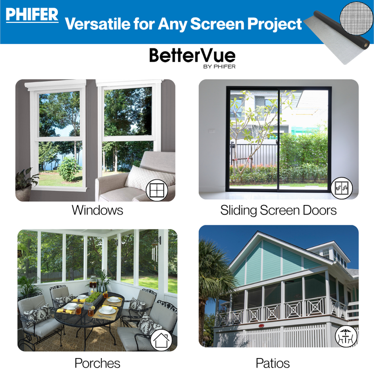 96 Inch x 100 Ft - BetterVue Invisible Screen Mesh Rolls
