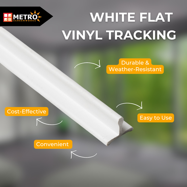 Sliding Patio Door Track | White Flat Vinyl Tracking | Metro Screenworks
