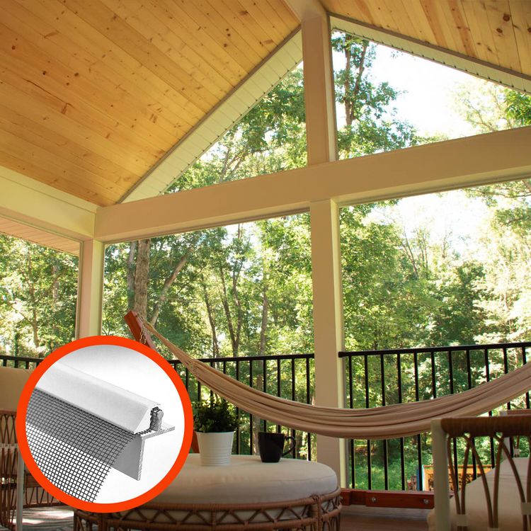 144" SCREENEZE 10 Caps & Base Pack - DIY Screen Porch