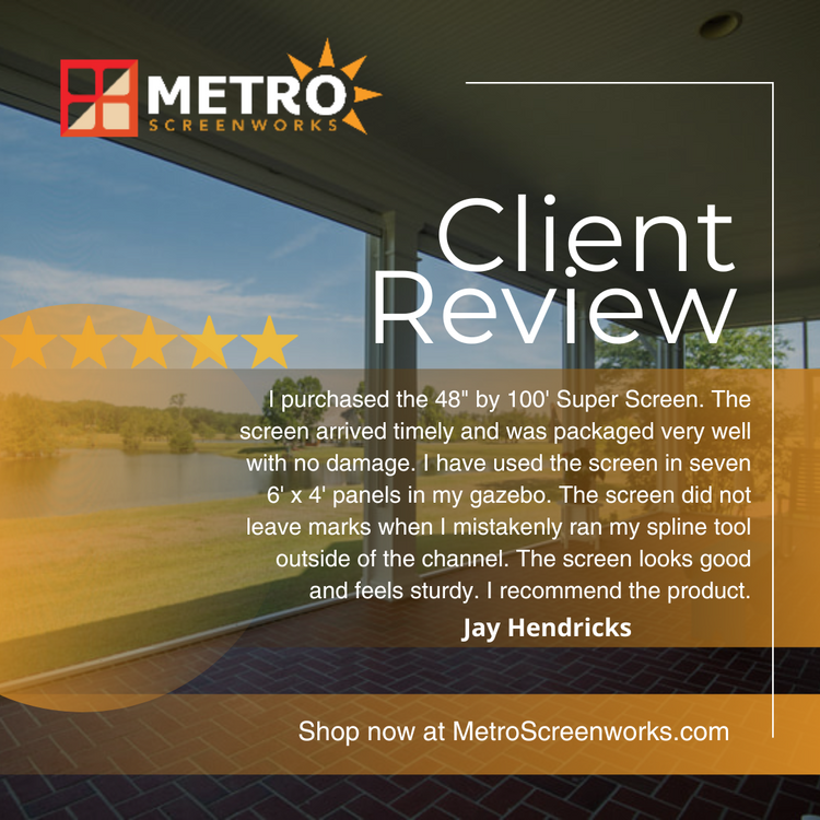 72 Inch x 50 Ft Super Screen Roll | Metro Screenworks