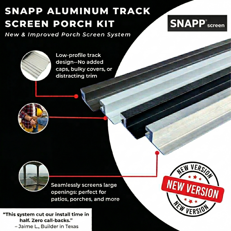 SNAPP Aluminum Track Only – 94" Porch Screen Sticks