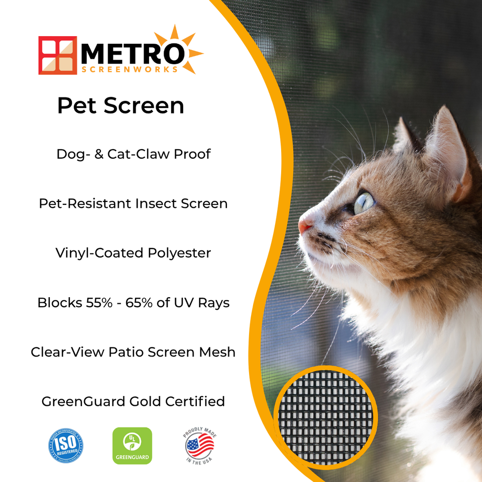 48 Inch x 25 Ft - Pet Resistant Insect Screen Mesh Roll