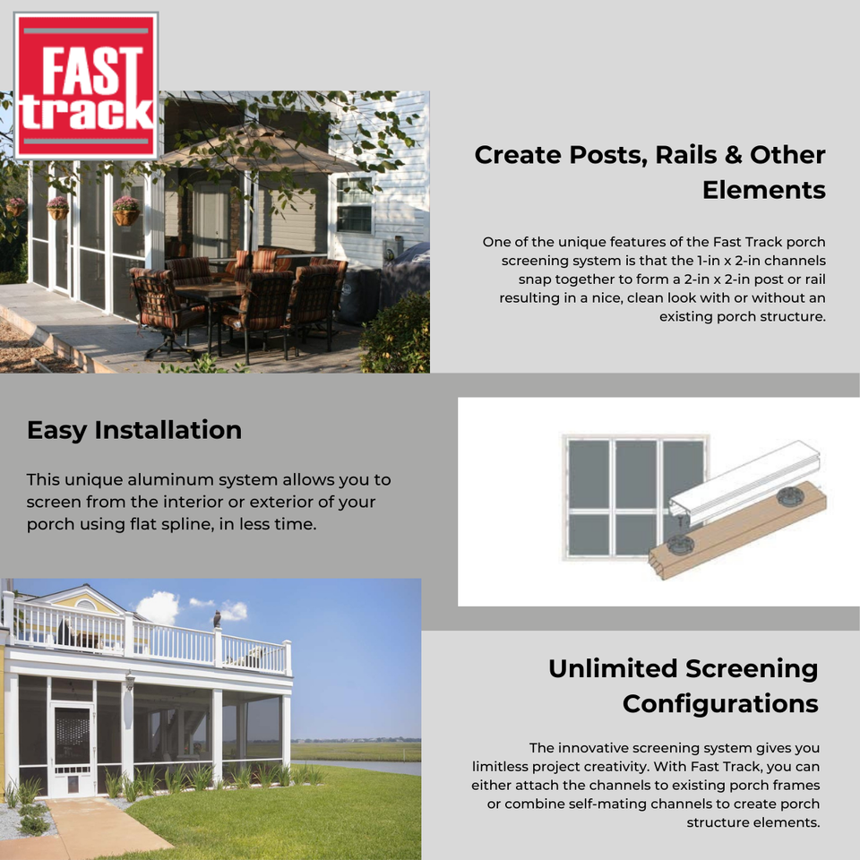 Screen Tight Fast Track - Do-It-Yourself Patio Enclosure Kit