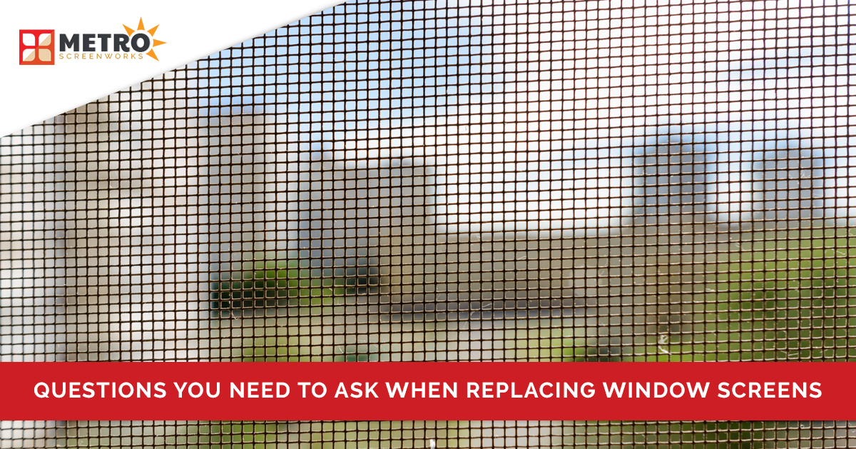 Questions You Need to Ask When Replacing Window Screens - METRO SCREENWORKS