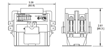 H240C, 2 pole, 40 amp, 240v coil Contactor