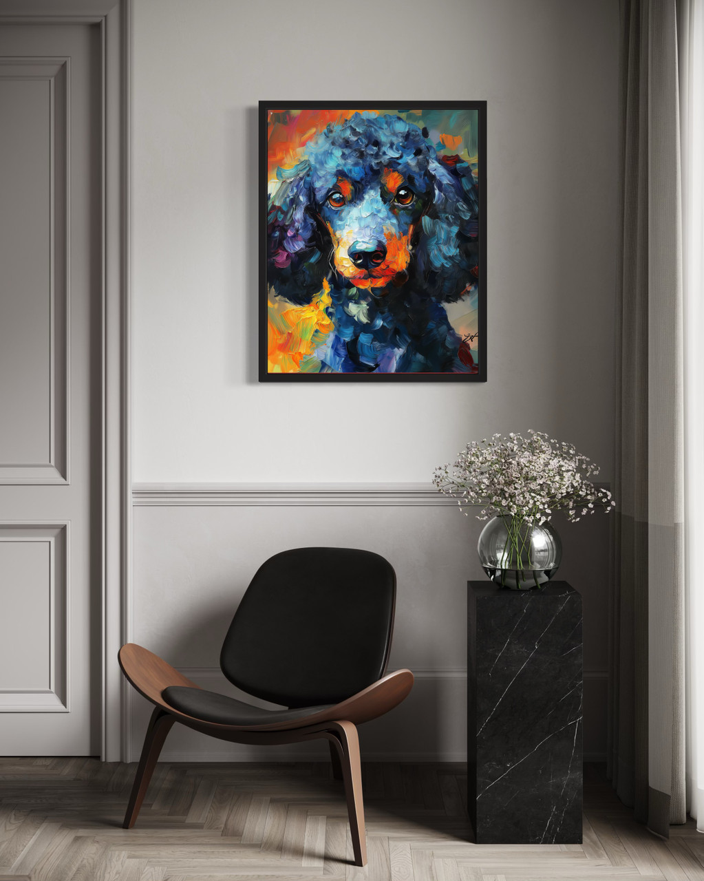Poodle Colorful Abstract Art Print Poster