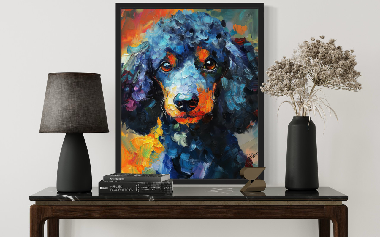 Poodle Colorful Abstract Art Print Poster