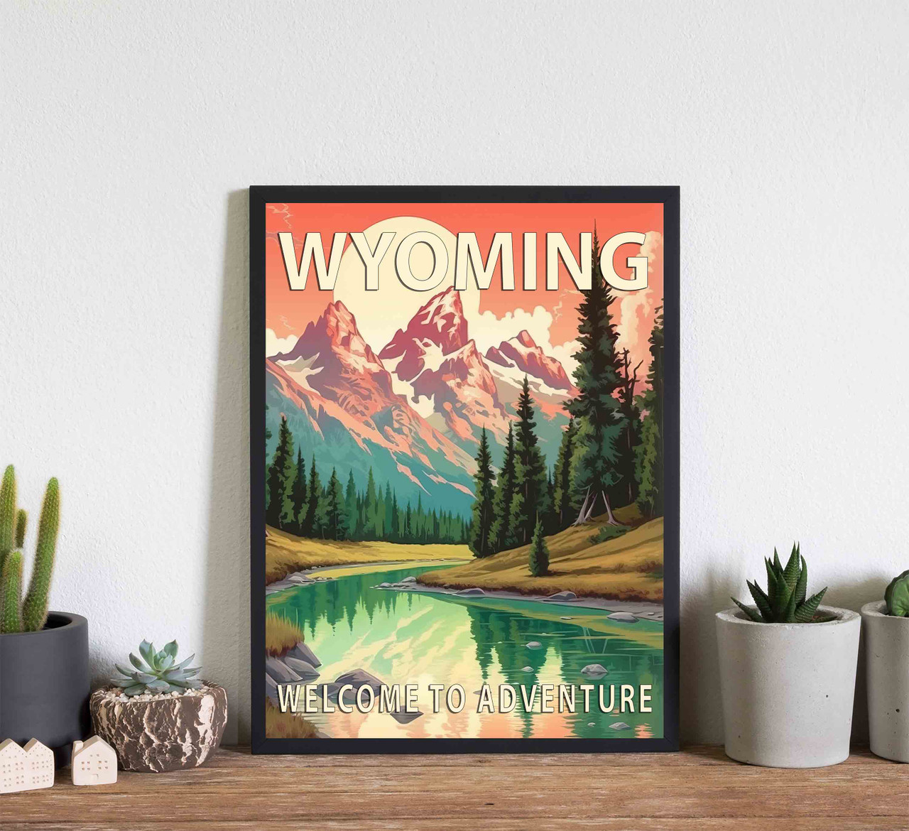 Wyoming State Portrait Art Print Poster