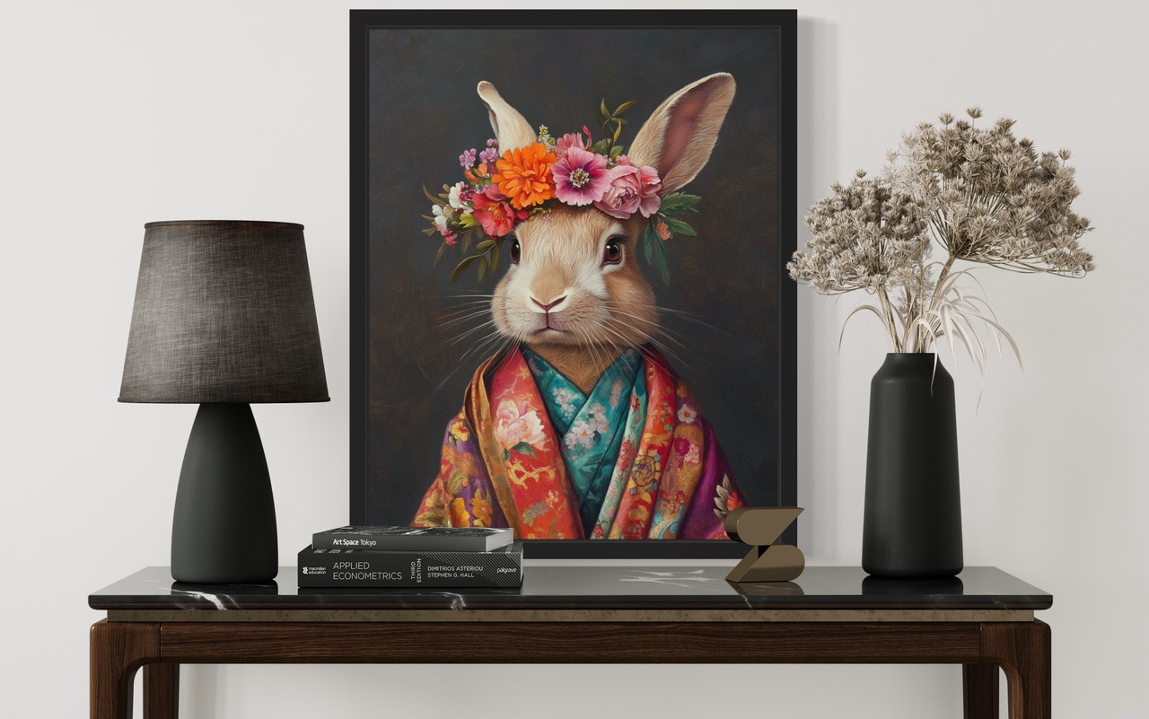 Rabbit Art Print Poster, Bathroom