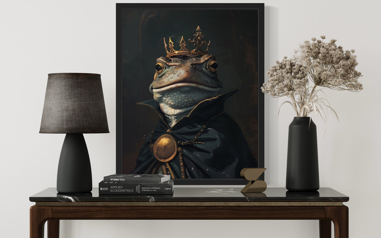 Frog King Art Print Poster