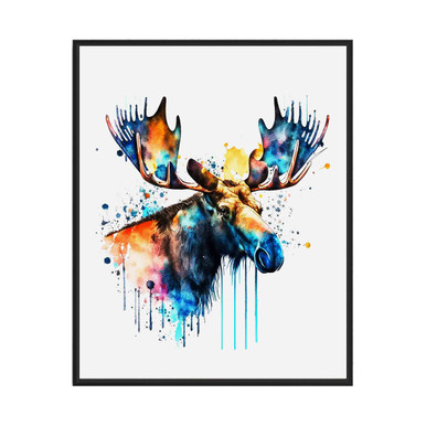 Colorful Moose Art Print Poster