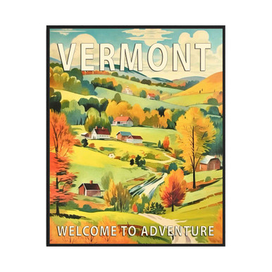 Vermont State Portrait Art Print Poster