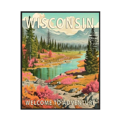 Wisconsin State Portrait Art Print Poster