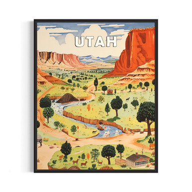 Utah Scenery Portrait Art Print Poster