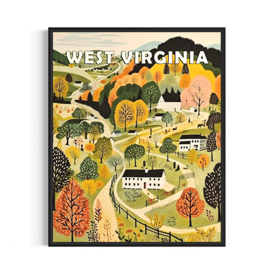 West Virginia Scenery Portrait Art Print Poster