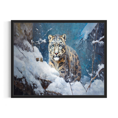 Snow Leopard Portrait Art Print Poster