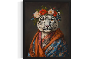 Snow Leopard Art Print Poster, Bathroom