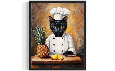 Black Cat Chef Kitchen Art Print Poster