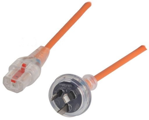 GPO 10A plug - IEC-Lock C13 10A socket, Medical lead - RackLink