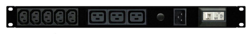IEC (60320) 5x C13 10A & 3x IEC C19 16A outlets, 1RU Horizontal mount ...