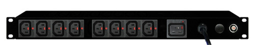 8x C13 10A & 1x C19 16A Outlets, 1RU Horizontal Mount, PDU IEC Lock