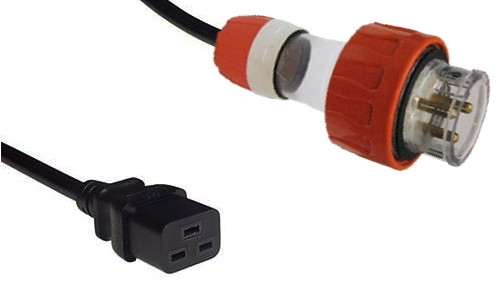 Captive (AS3123) 20A Round Pin > IEC C19 16A - 2.5mm2 Cable