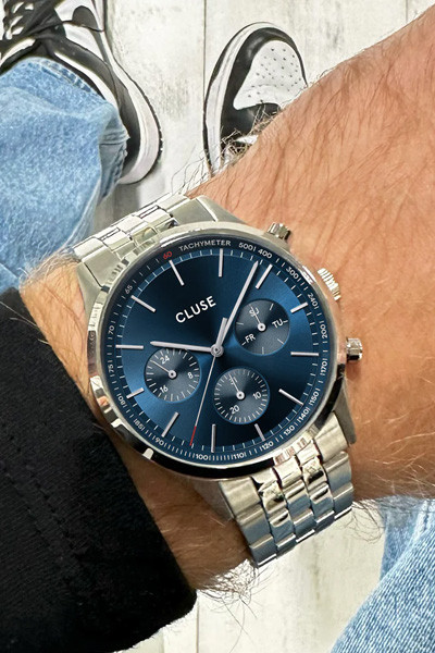 CLUSE Antheor Multifunction Steel Blue / Silver Watch CW21003 | Bijoux ...