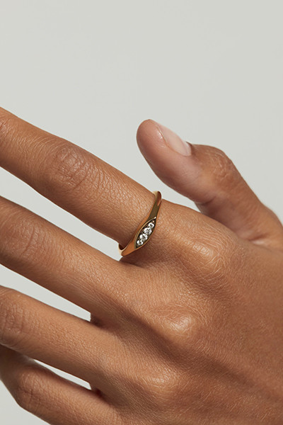 PDPAOLA Gala Stamp Gold Ring | Bijoux Collection