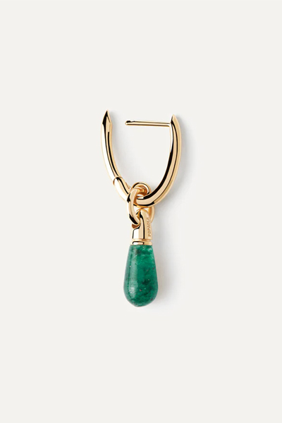 PDPAOLA Jupiter Green Aventurine Single Hoop Earring PG01-094-U ...