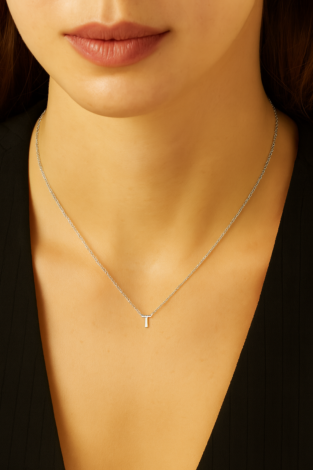Shop Sonne Fine 9K Solid White Gold Letters Necklaces (all options ...