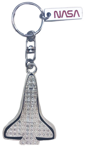 NASA Houston Space Shuttle Glitter Keyring with Magic Tag - Happy Travelers