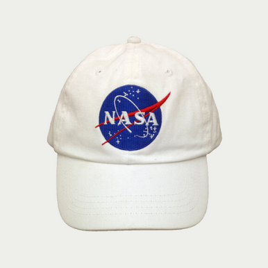 NASA Hat White Pigment Dyed with Meatball Emblem - Happy Travelers