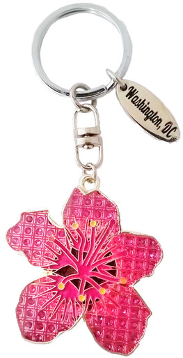 WASHINGTON DC Cherry Blossom Keychain with Tags - Happy Travelers