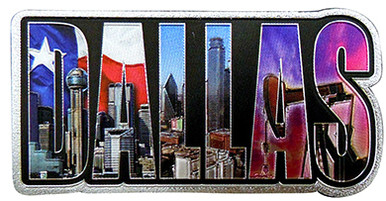 Dallas Foil Magnet Color Photo with Letters - Happy Travelers
