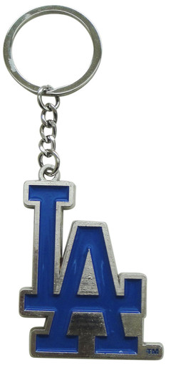 LA Dodgers Blue LA 3MM Silver Keychain