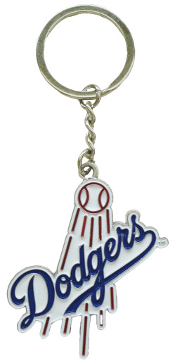LA Dodgers Ball 3MM Silver Keychain