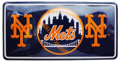 Mets Black Foil License Plate Magnet