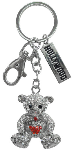 Hollywood Rhinestone Bear Keychain