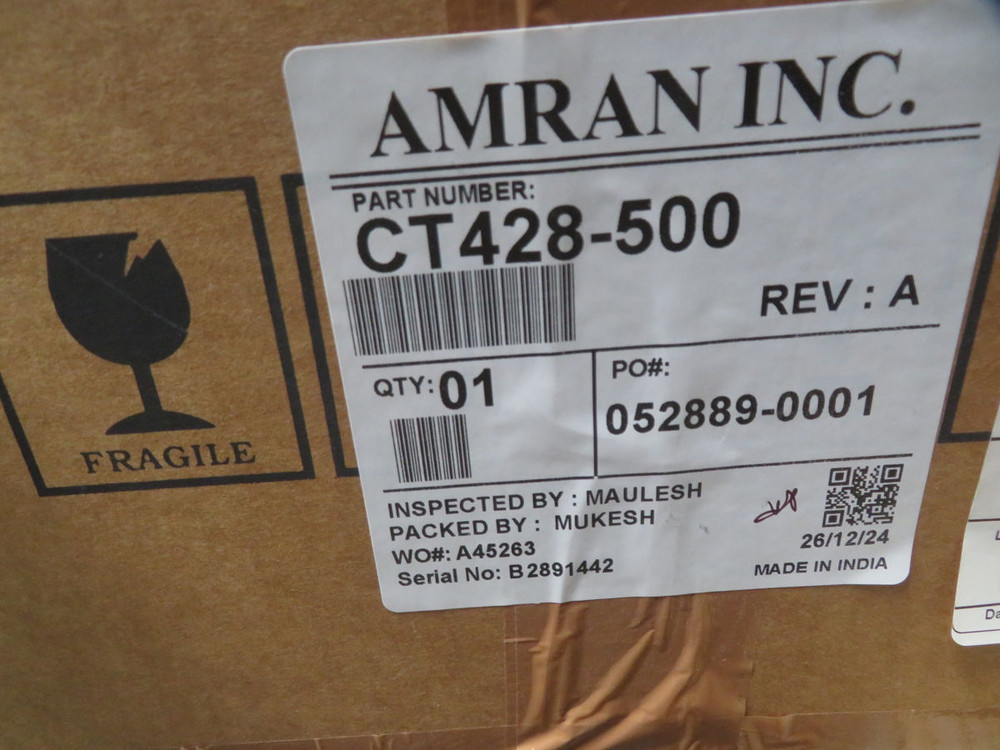 New AMRAN CT428-500 CURRENT TRANSFORMER 50/5A 50-400 HZ T266036 surplus ...