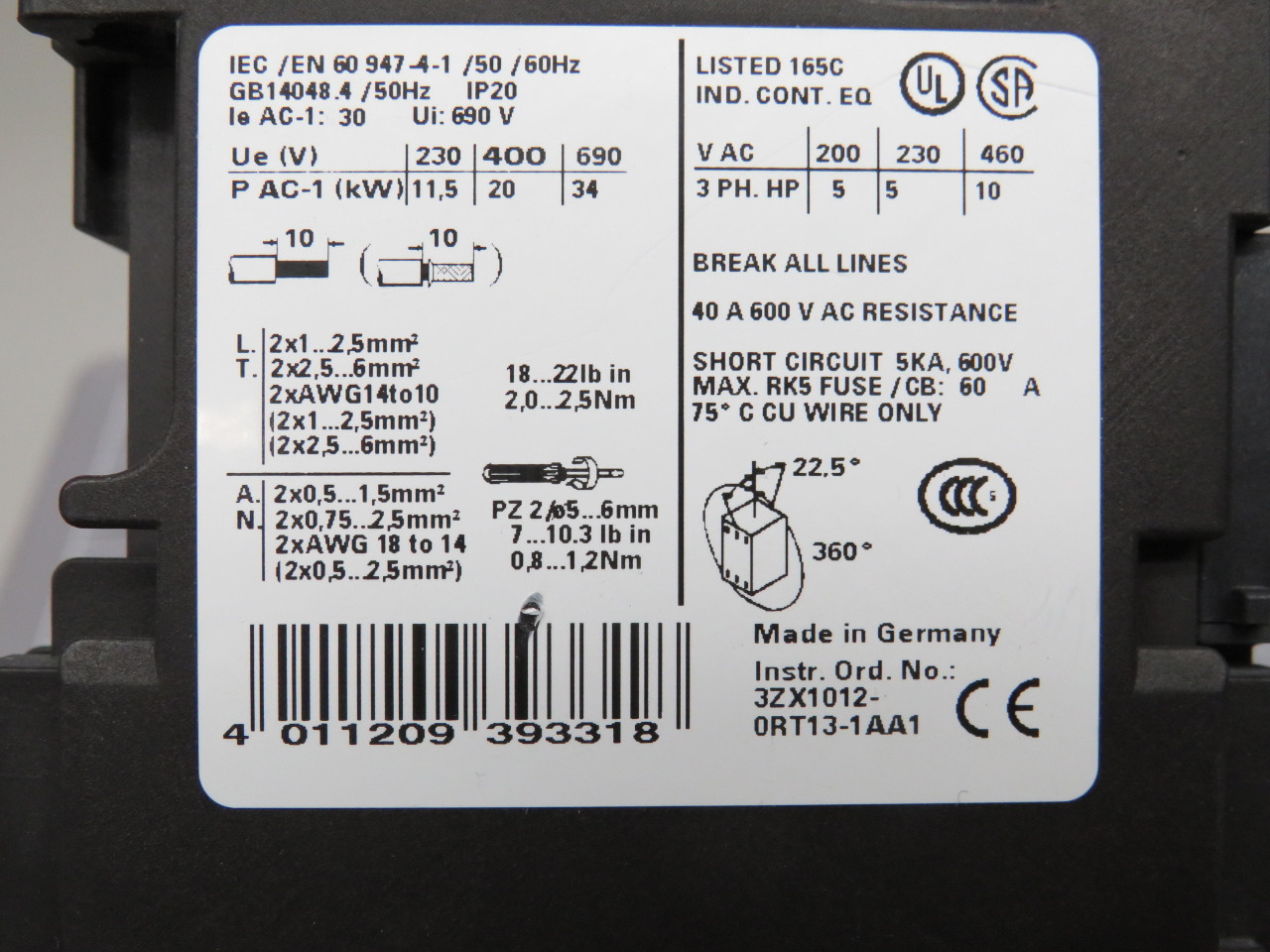 GB14048.4 Siemens GB14048.4 60 947-4-1 Contactor T164131