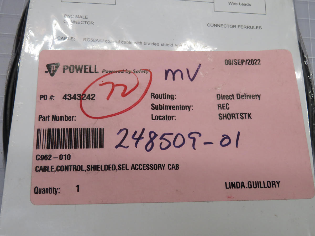 C962 SEL C962 COAXIAL CABLE FOR IRIG-B DISTRIBUTION T211209