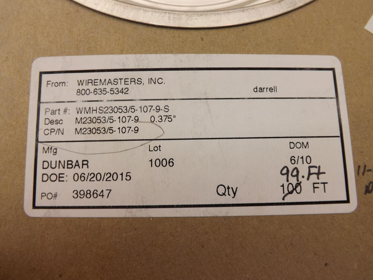 Dunbar M23053/5-107-9-S Heat Shrink Tubing T33687 - OCO Industrial