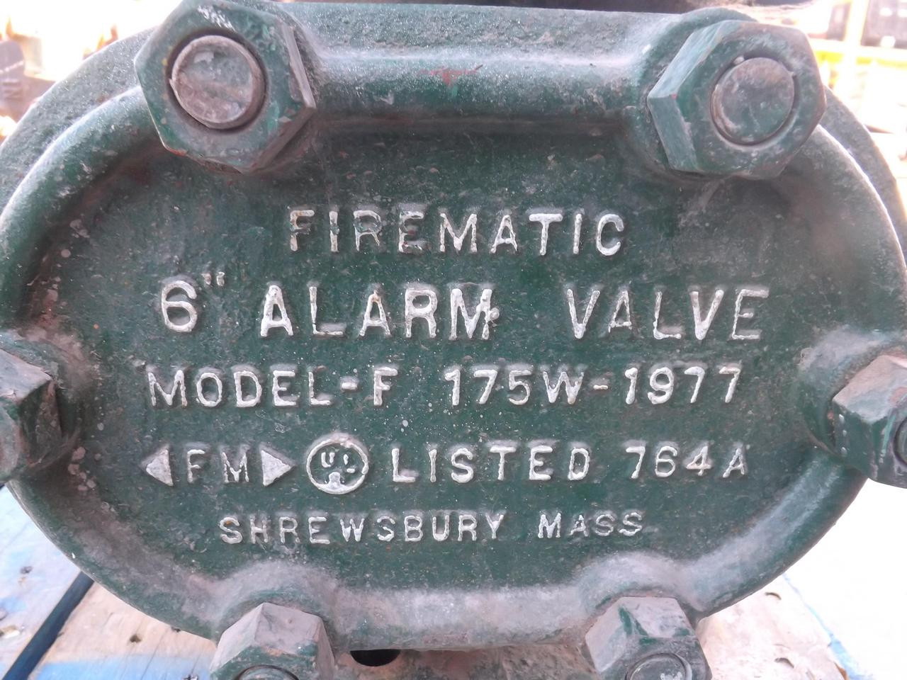 Used FIREMATIC MODEL-F 175W-1977 6" ALARM VALVE surplus at a great price