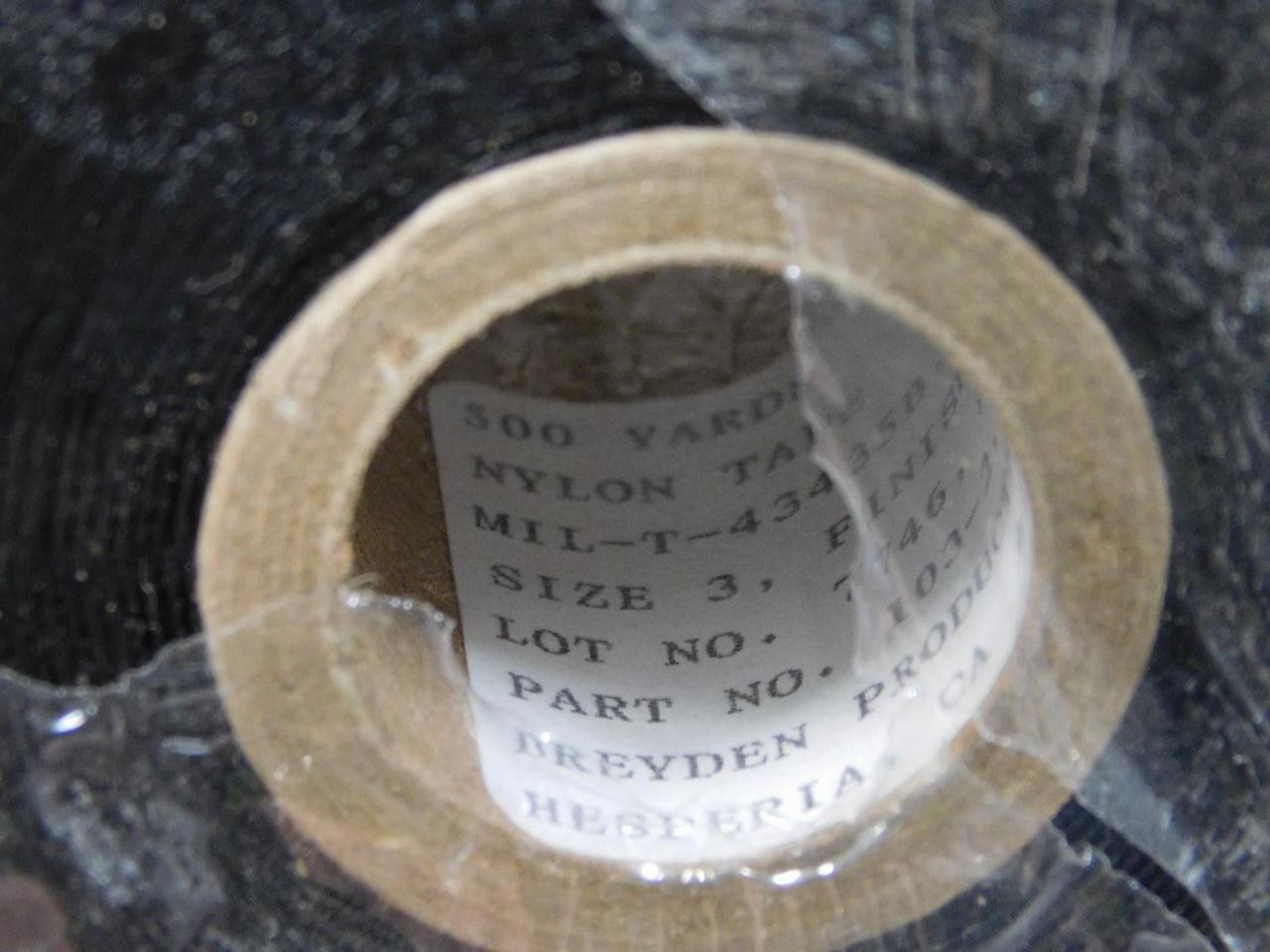 Western Filament MIL-T-43435 Lacing Tape 3 Black 500 Yards