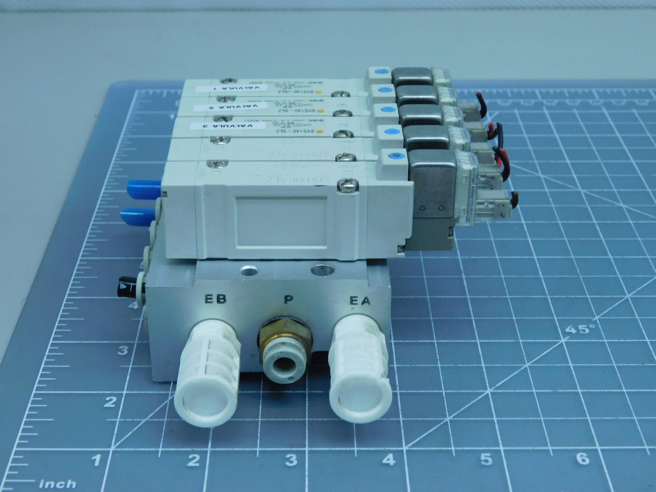 5 SMC SY5140-5LZ Solenoid Valves w/ Manifold - Shop Now