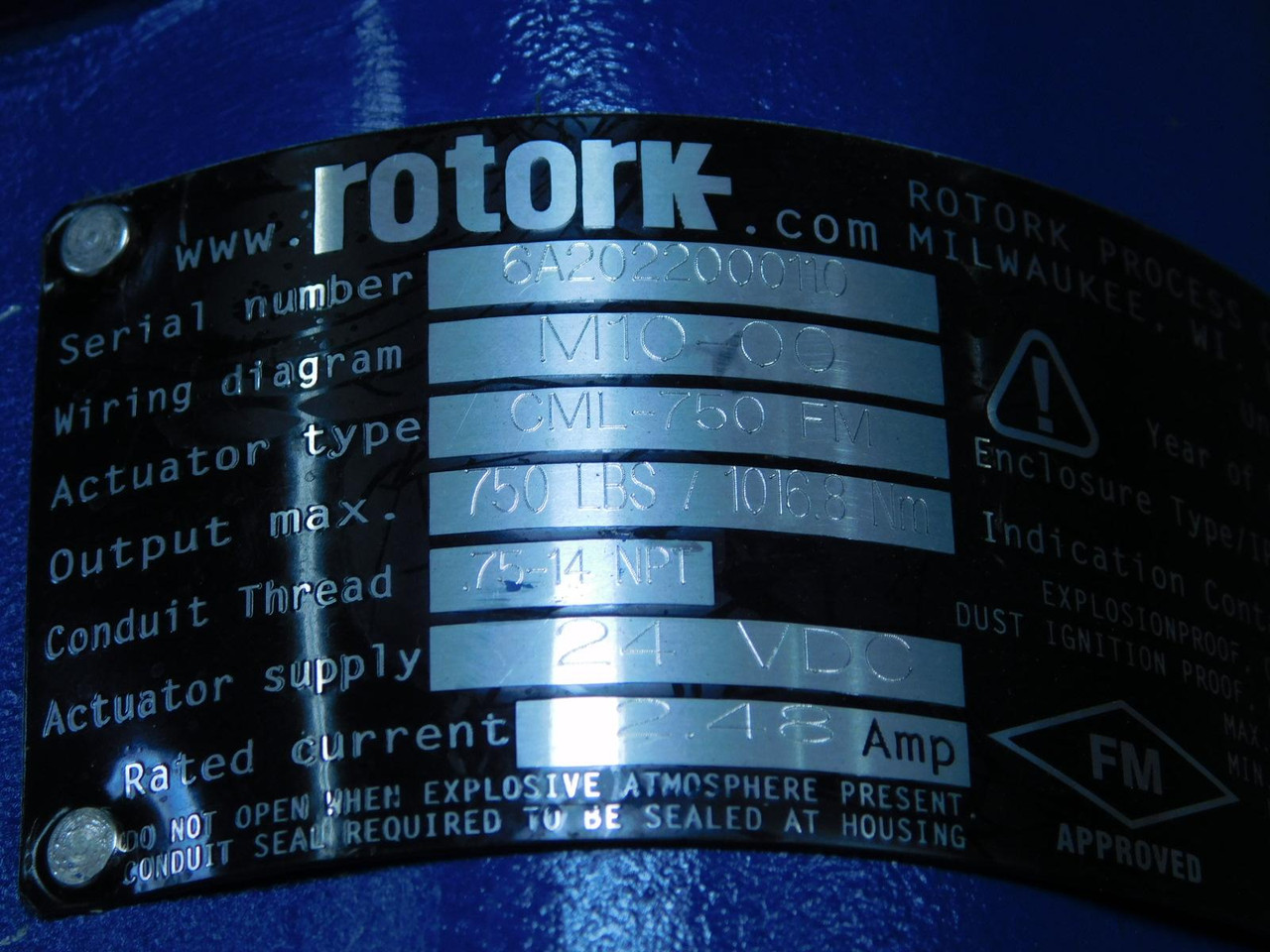 Rotork CML 750 FM Linear Electric Control Actuator