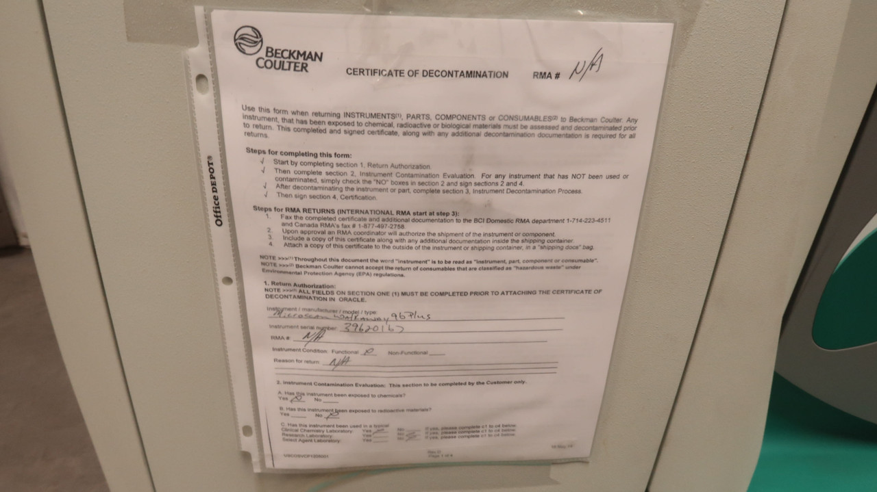 Siemens Microscan WalkAway 96 Plus Culture Analyzer