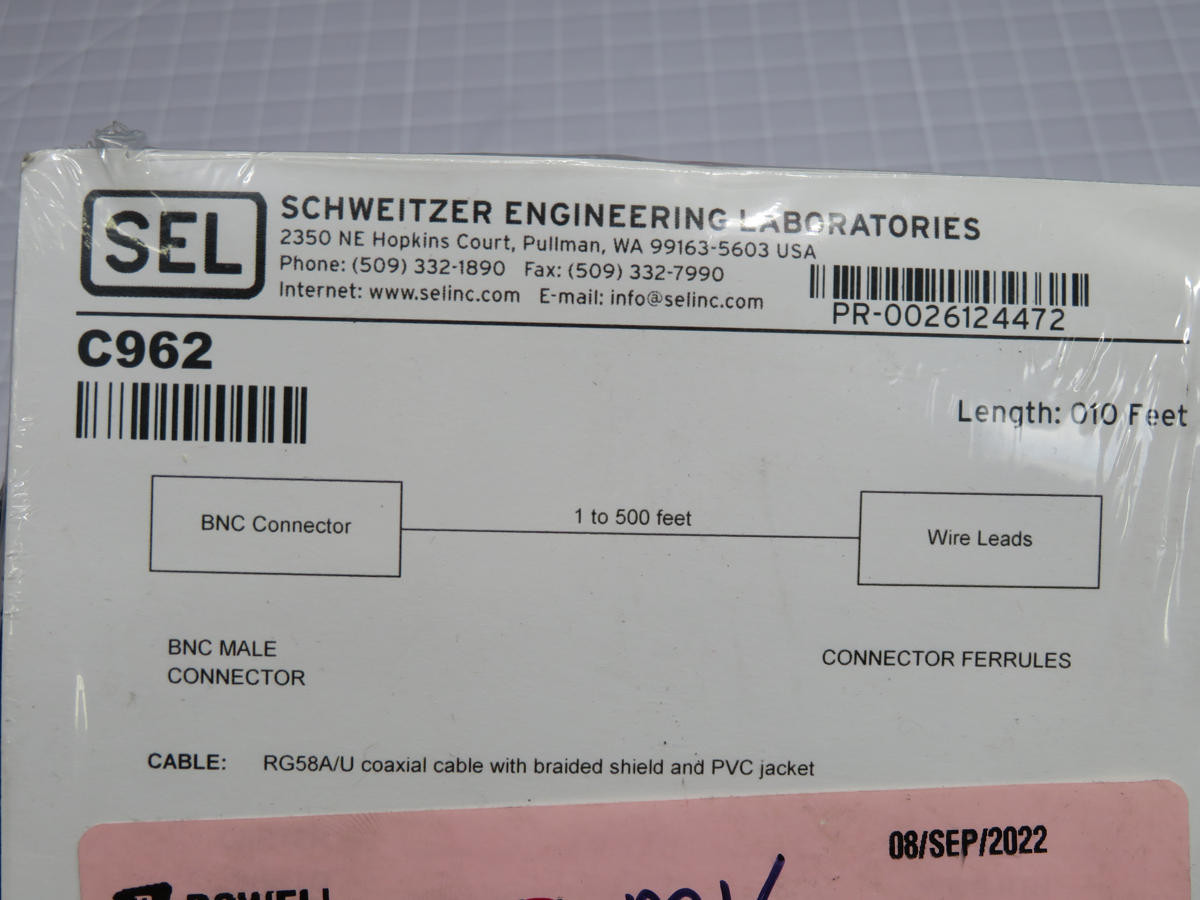 C962 SEL C962 COAXIAL CABLE FOR IRIG-B DISTRIBUTION T211209