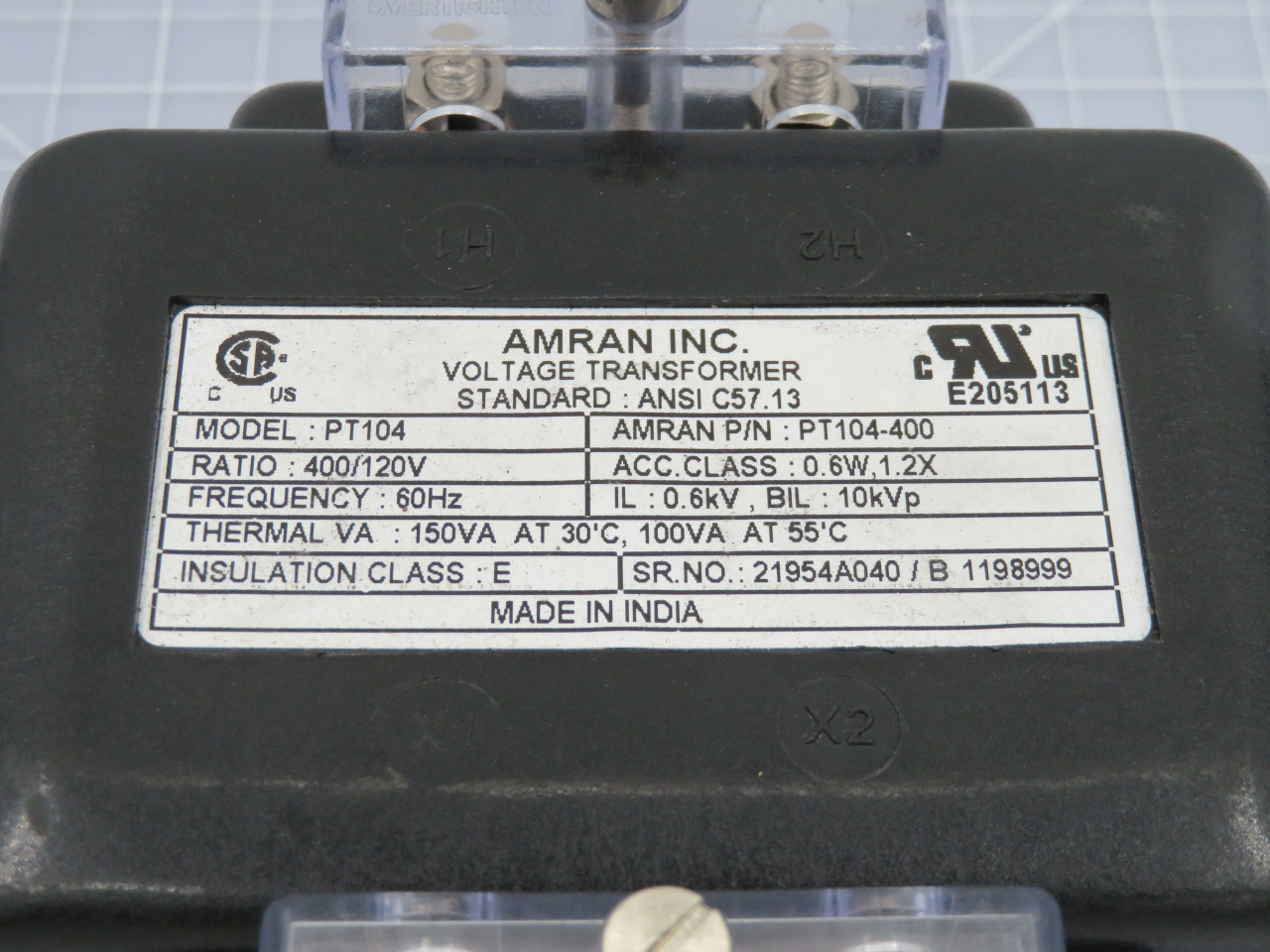 New AMRAN PT104 VOLTAGE TRANSFORMER T190540 surplus at a great price